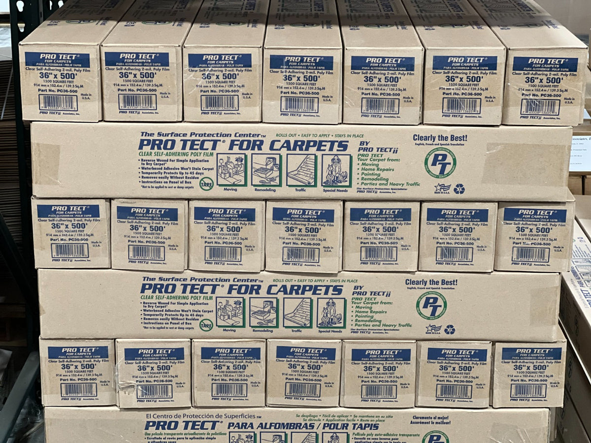 4 Rolls of 36 inch by 500 Carpet Protection Bundle by Pro Tect | Free ...